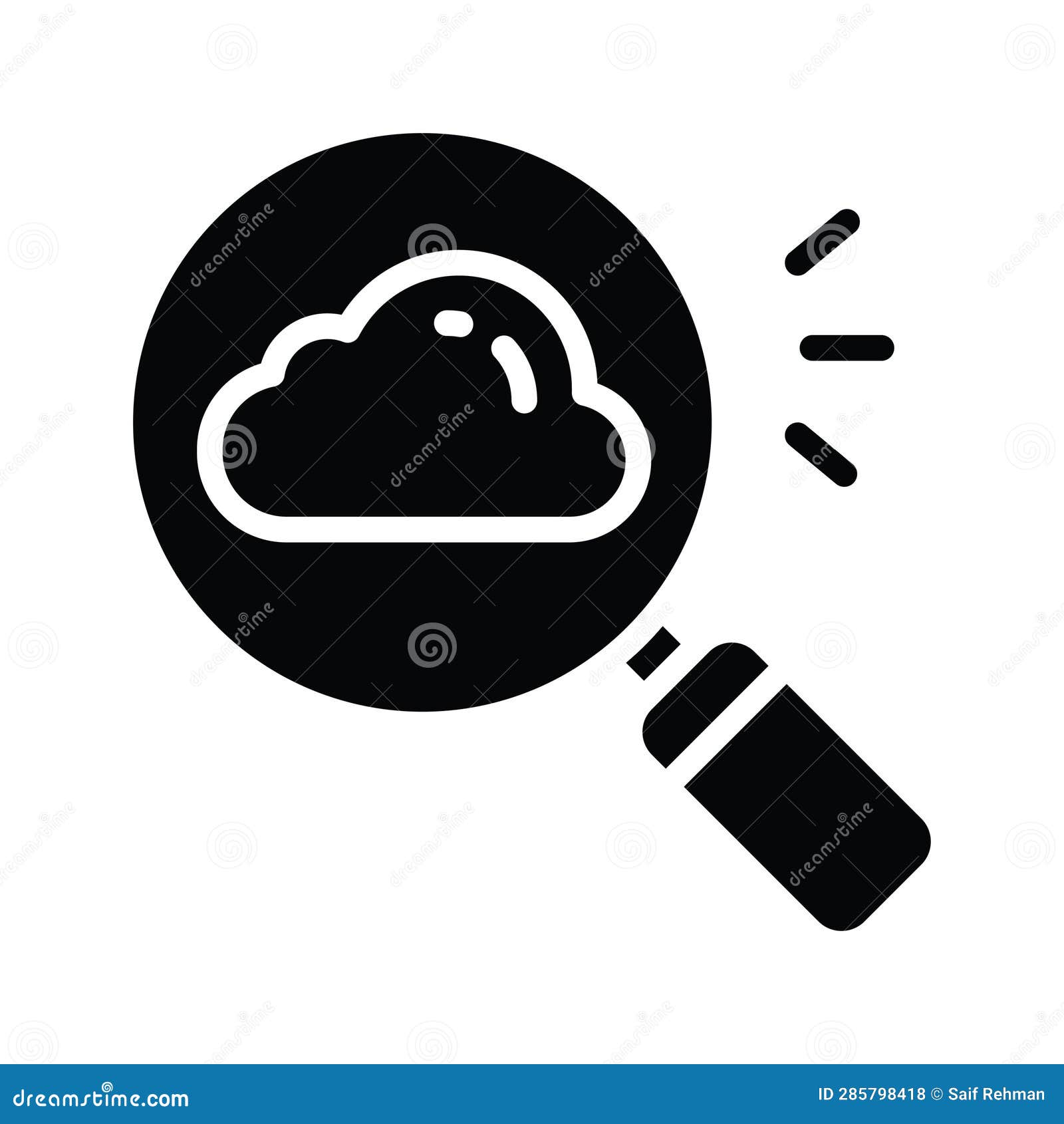 Search Cloud Vector Solid Icon Design Illustration. Cloud Computing ...