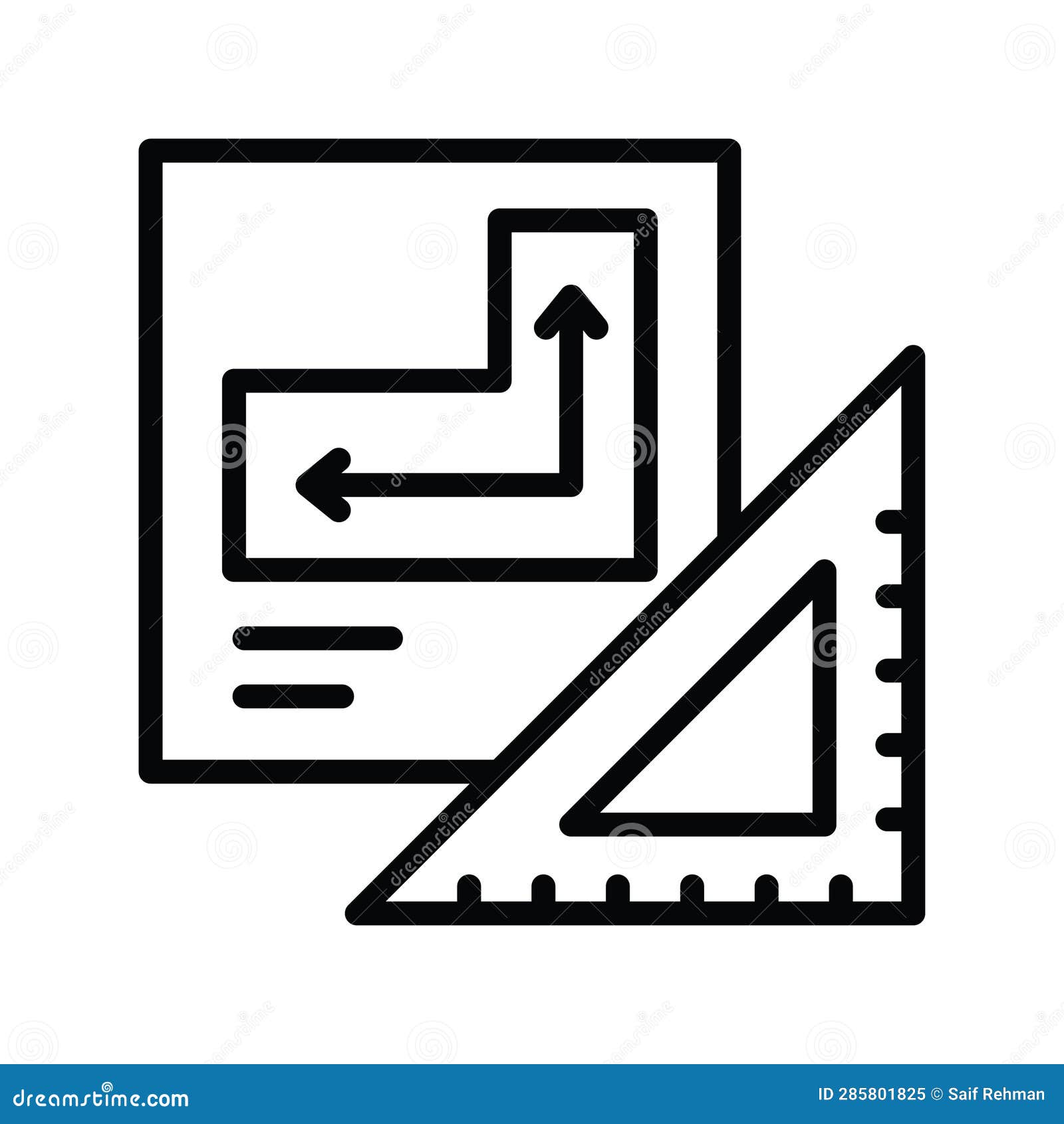 Area Measurement Vector Outline Icon Design Illustration. Engineering ...