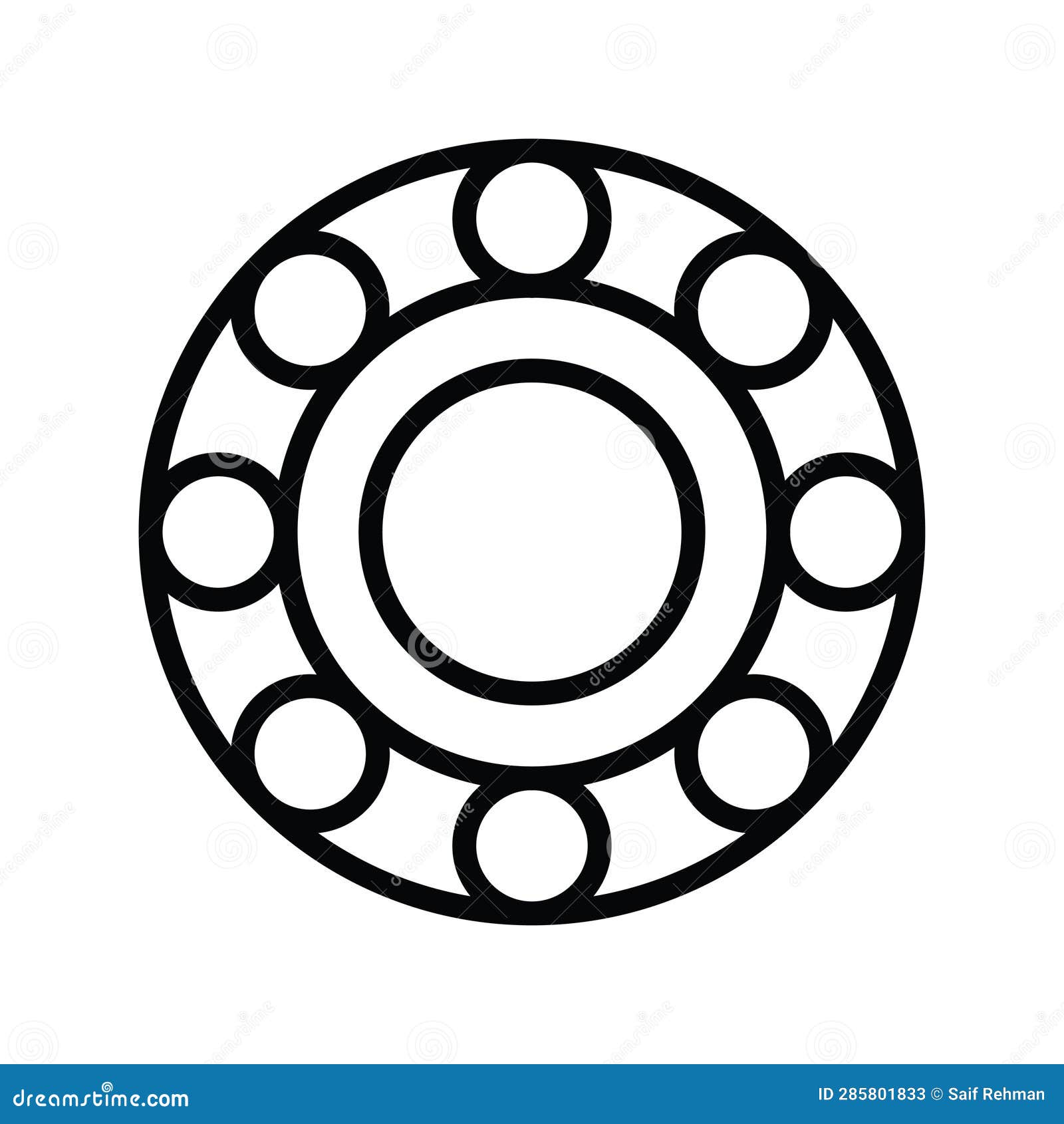 Bearing Vector Outline Icon Design Illustration. Engineering Symbol on ...