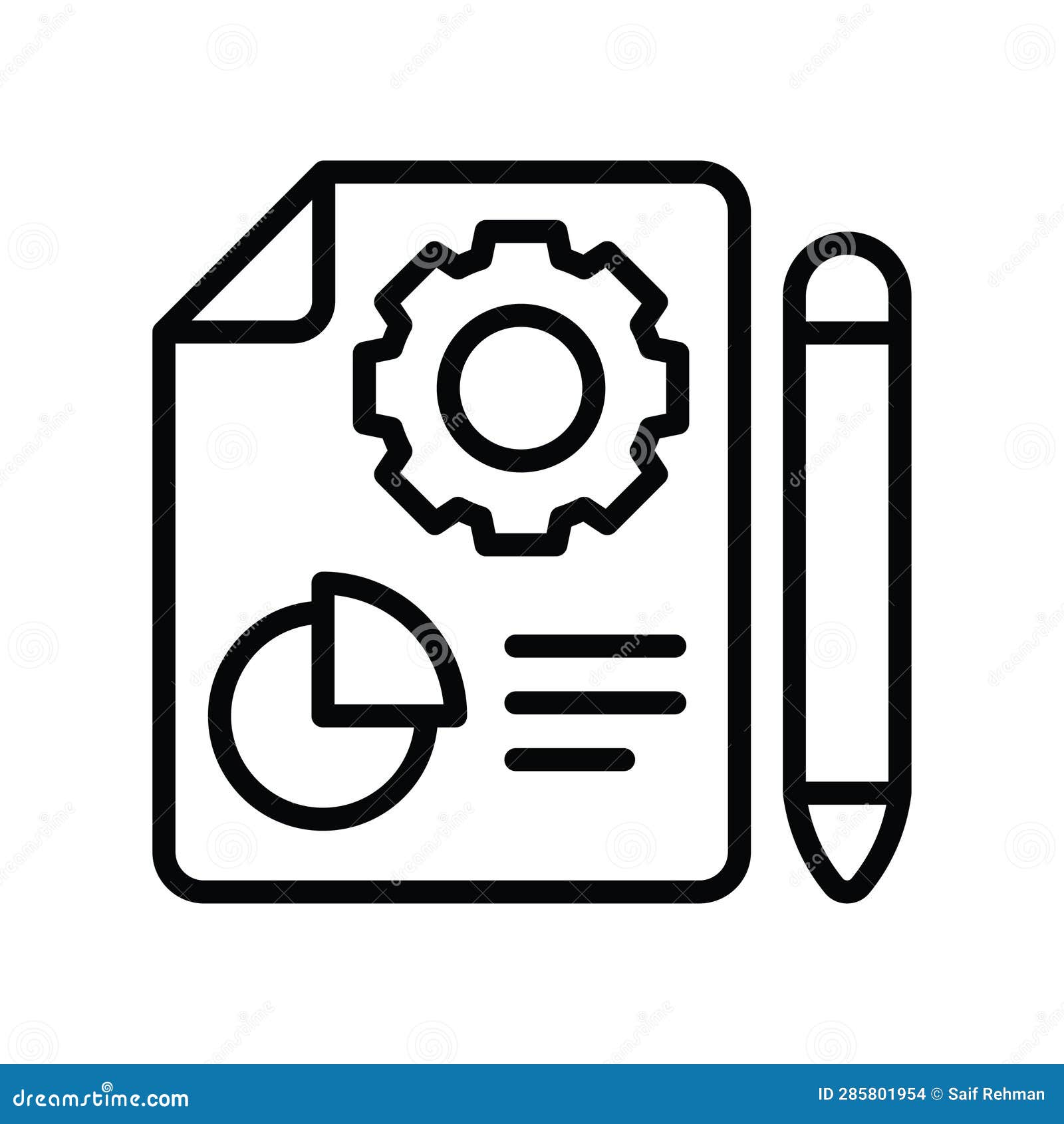 Engineering Report Vector Outline Icon Design Illustration. Engineering ...