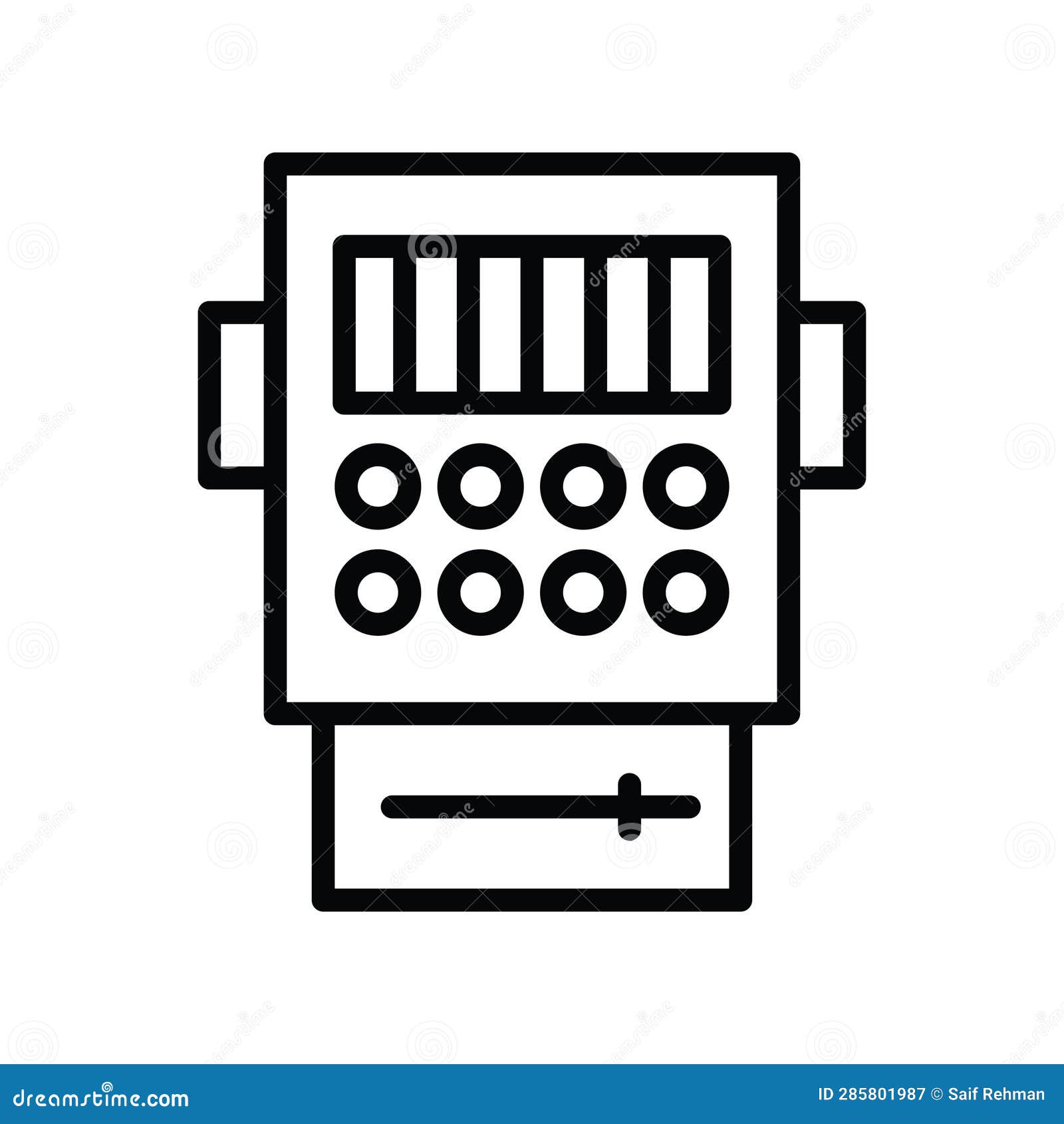 Meter Reader Vector Outline Icon Design Illustration. Engineering ...