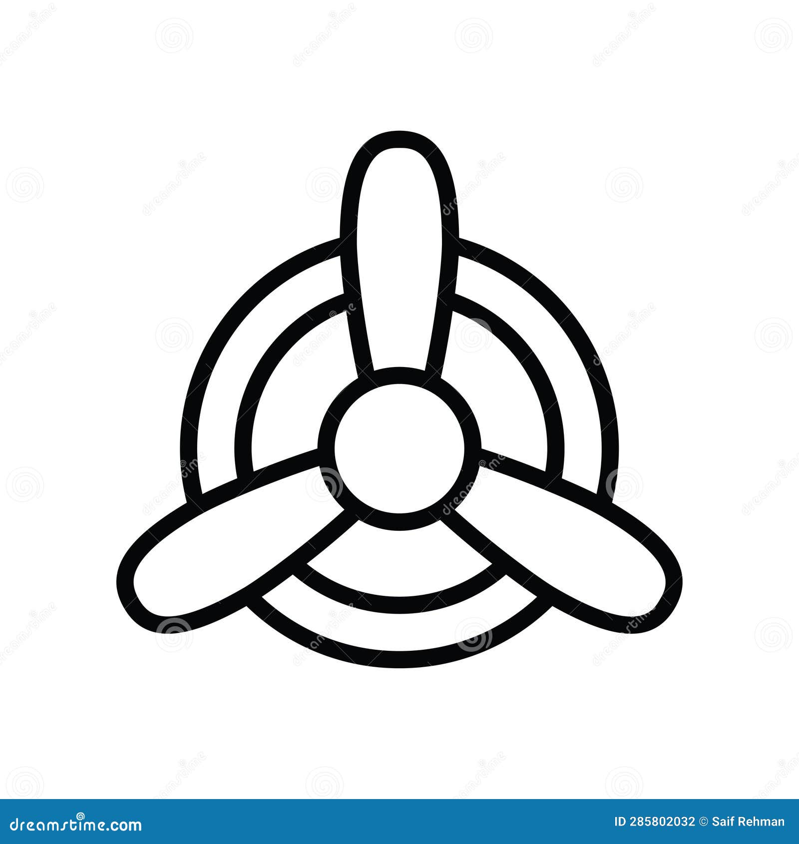 Propeller Vector Outline Icon Design Illustration. Engineering Symbol ...