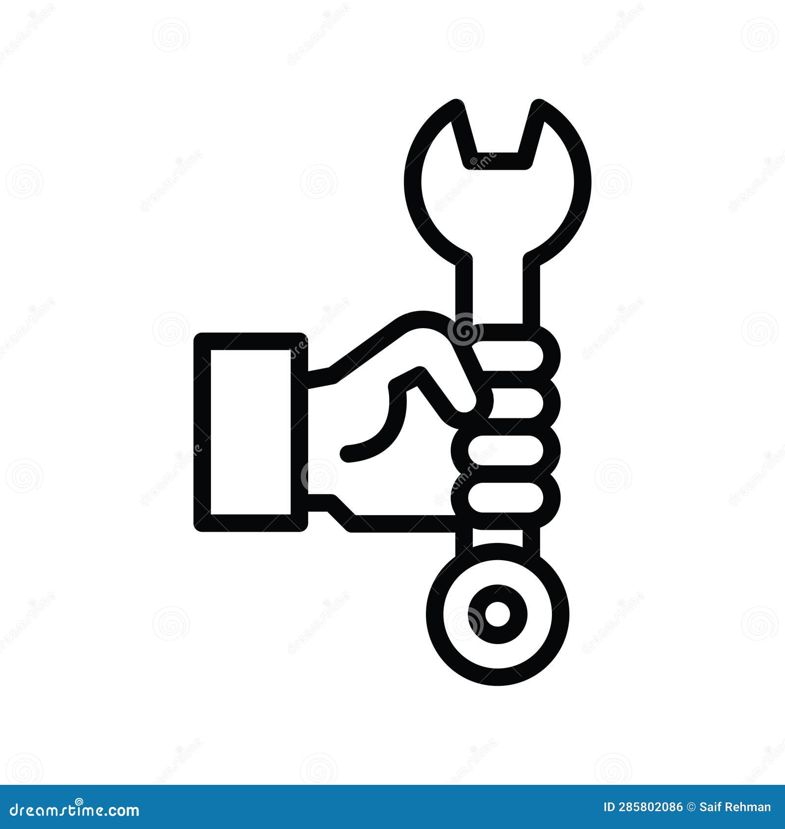 Spanner Vector Outline Icon Design Illustration. Engineering Symbol on ...