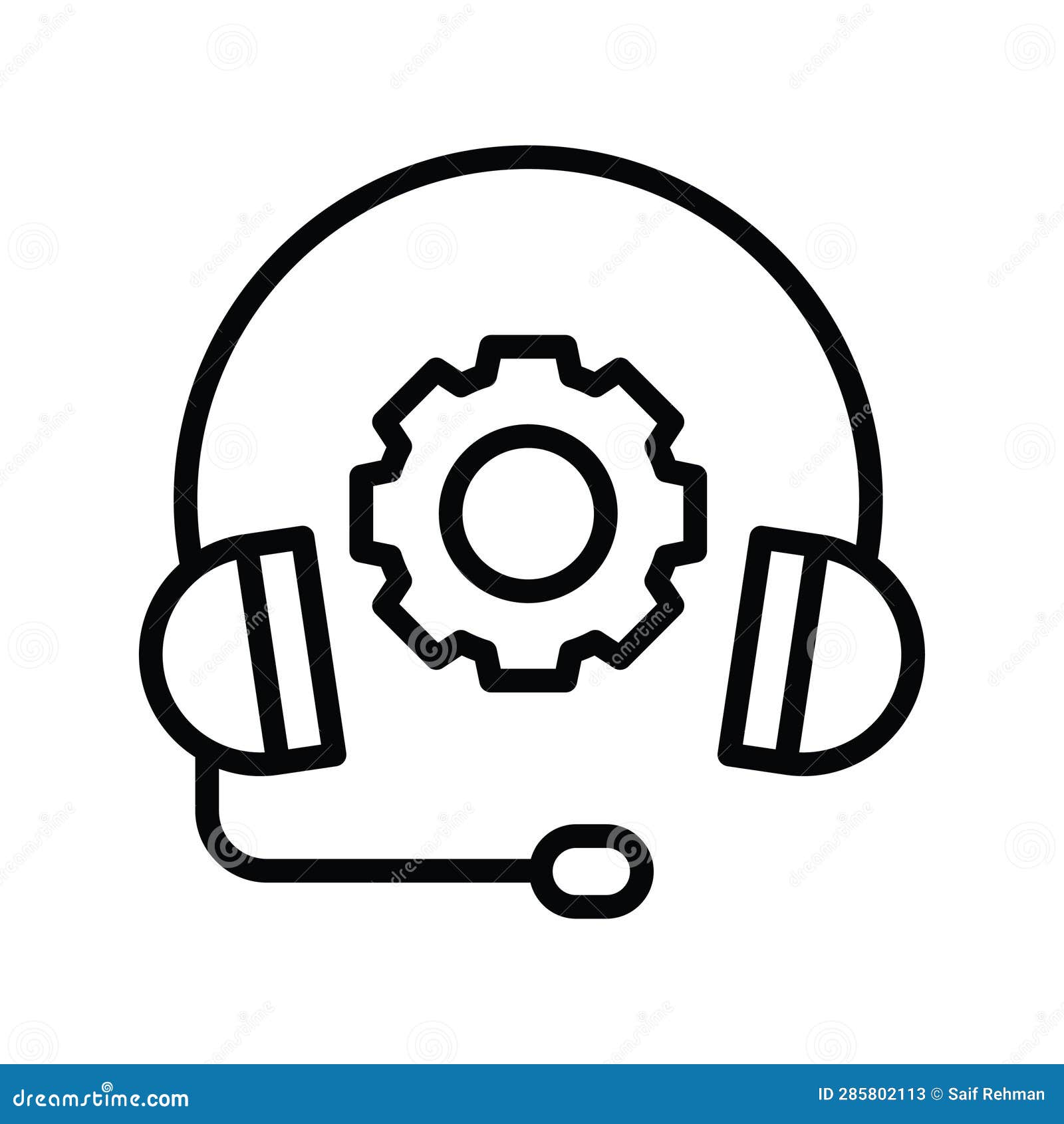 Technical Support Vector Outline Icon Design Illustration. Engineering ...