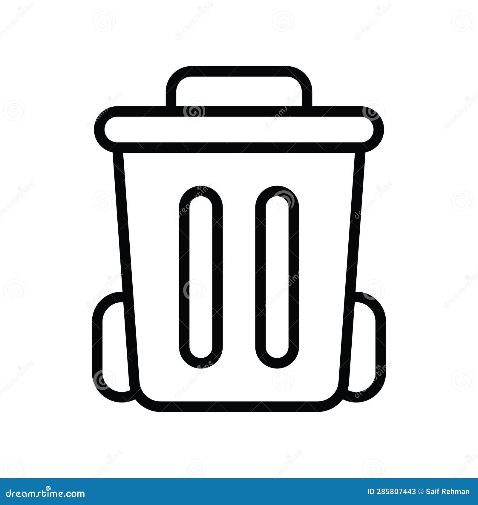 Waste Bin Vector Solid Icon Design Illustration. Housekeeping Symbol on ...