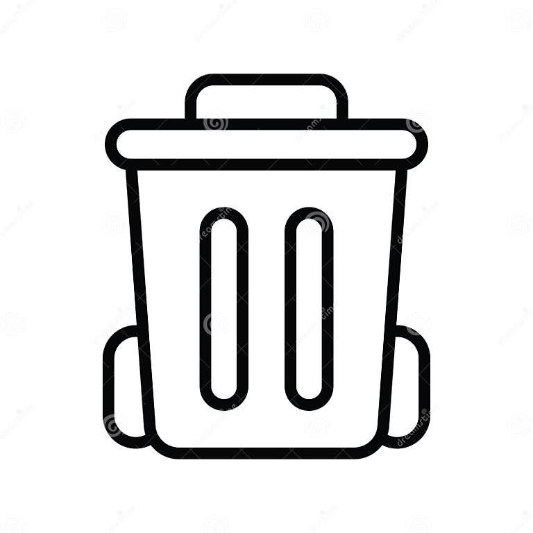 Waste Bin Vector Solid Icon Design Illustration. Housekeeping Symbol on ...