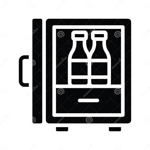 Mini Fridge Vector Solid Icon Design Illustration. Housekeeping Symbol ...
