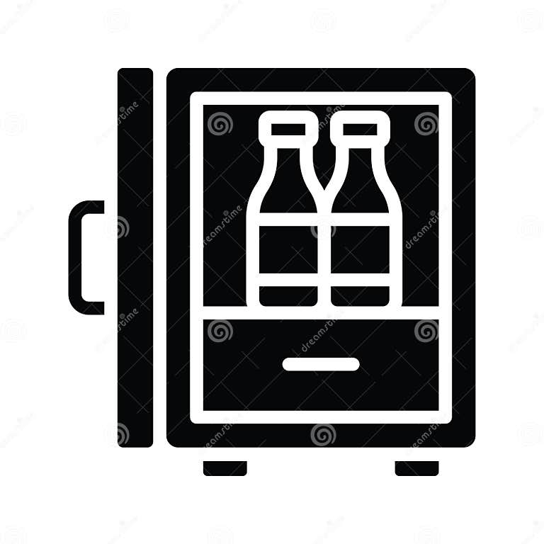 Mini Fridge Vector Solid Icon Design Illustration. Housekeeping Symbol ...