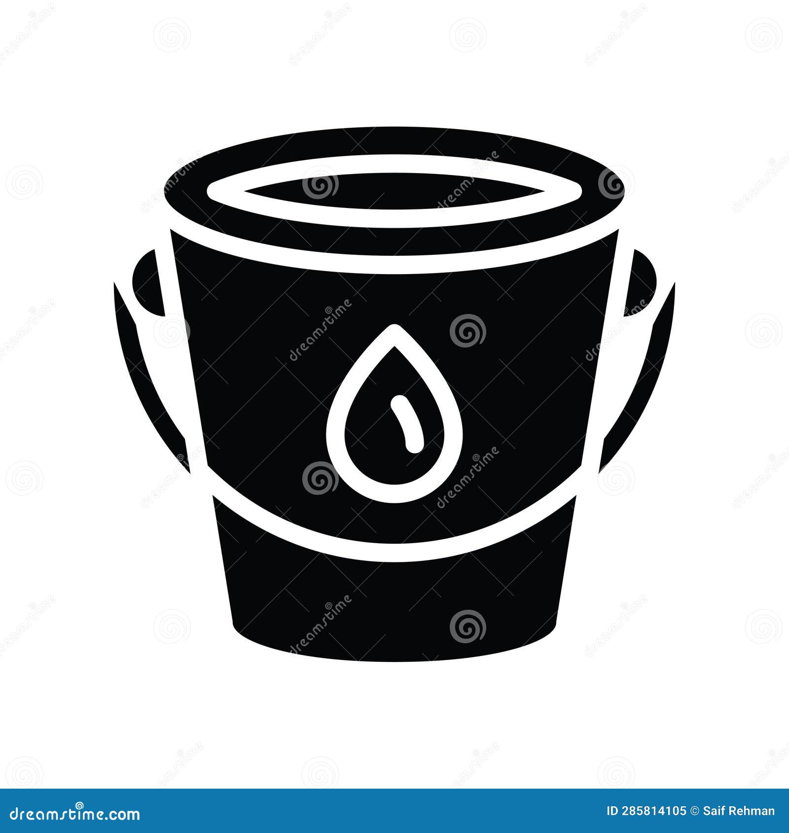 Water Basket Vector Solid Icon Design Illustration. Housekeeping Symbol ...