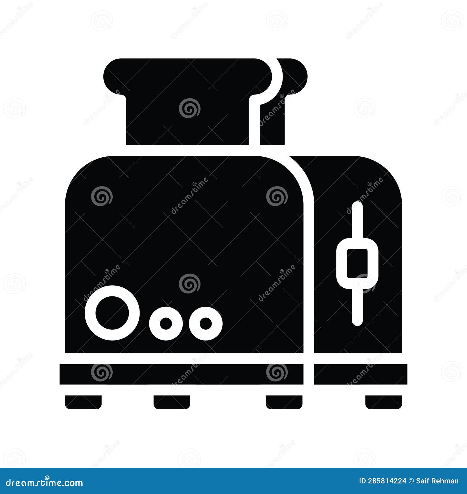 Toaster Vector Solid Icon Design Illustration. Housekeeping Symbol on ...