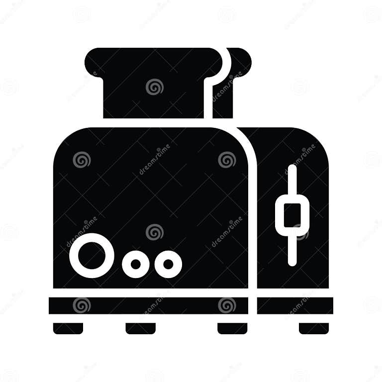 Toaster Vector Solid Icon Design Illustration. Housekeeping Symbol on White Background EPS 10 ...