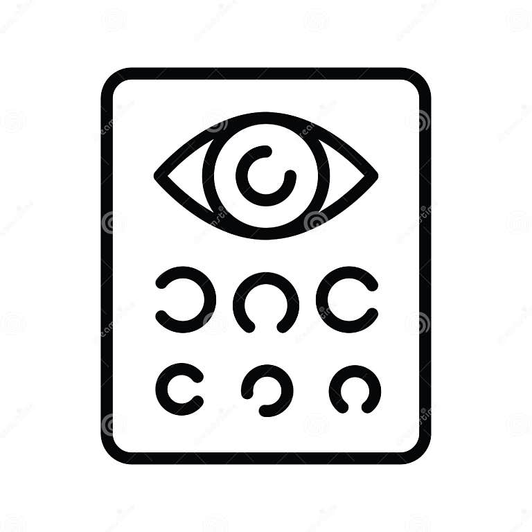 Eye Chart Vector Outline Icon Design Illustration. Medical Symbol on ...