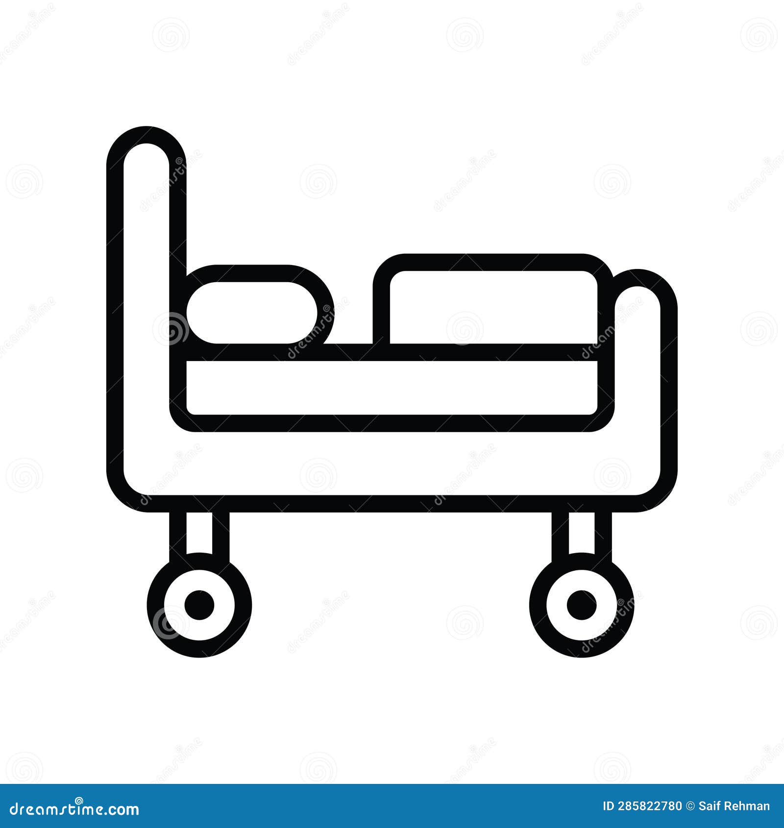 Hospital Bed Vector Outline Icon Design Illustration. Medical Symbol on ...