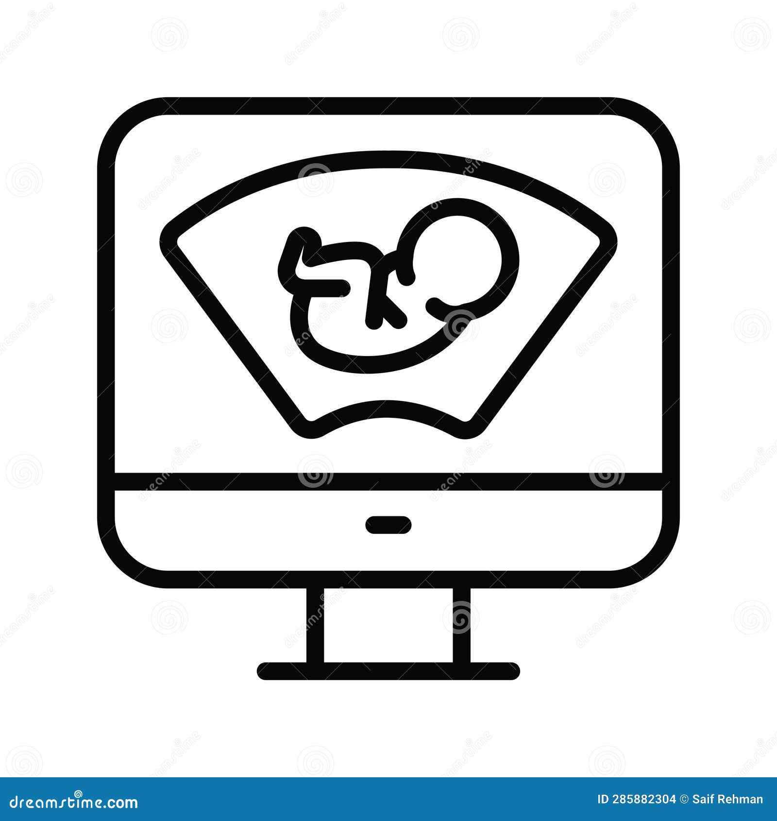 Ultrasound Vector Outline Icon Design Illustration. Medical Symbol on ...