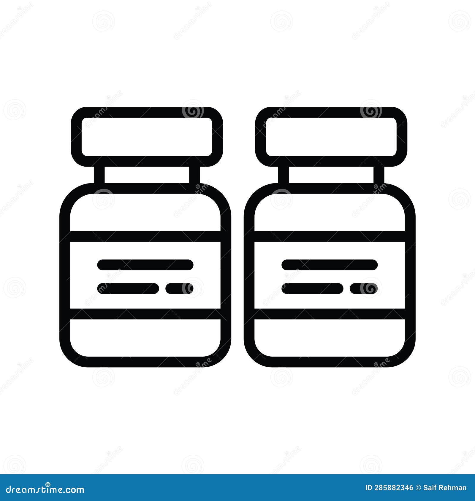 Vials Vector Outline Icon Design Illustration. Medical Symbol on White ...