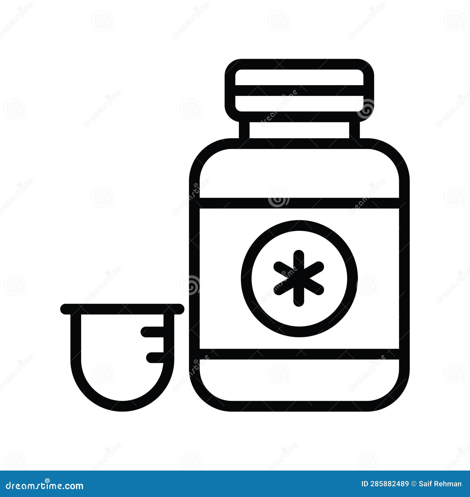 Syrup Vector Outline Icon Design Illustration. Medical Symbol on White ...