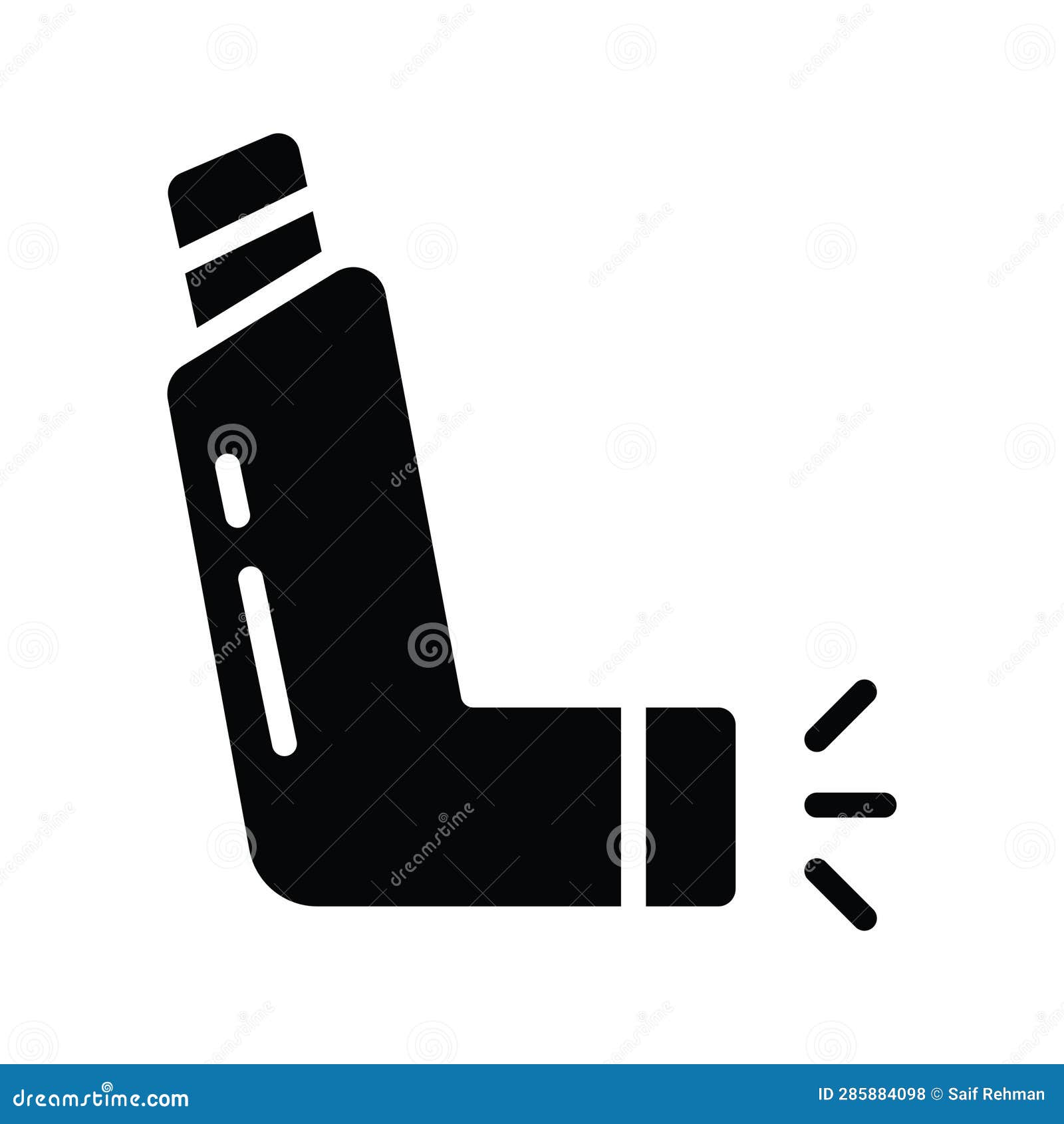 Asthma Inhaler Vector Solid Icon Design Illustration. Medical Symbol on ...