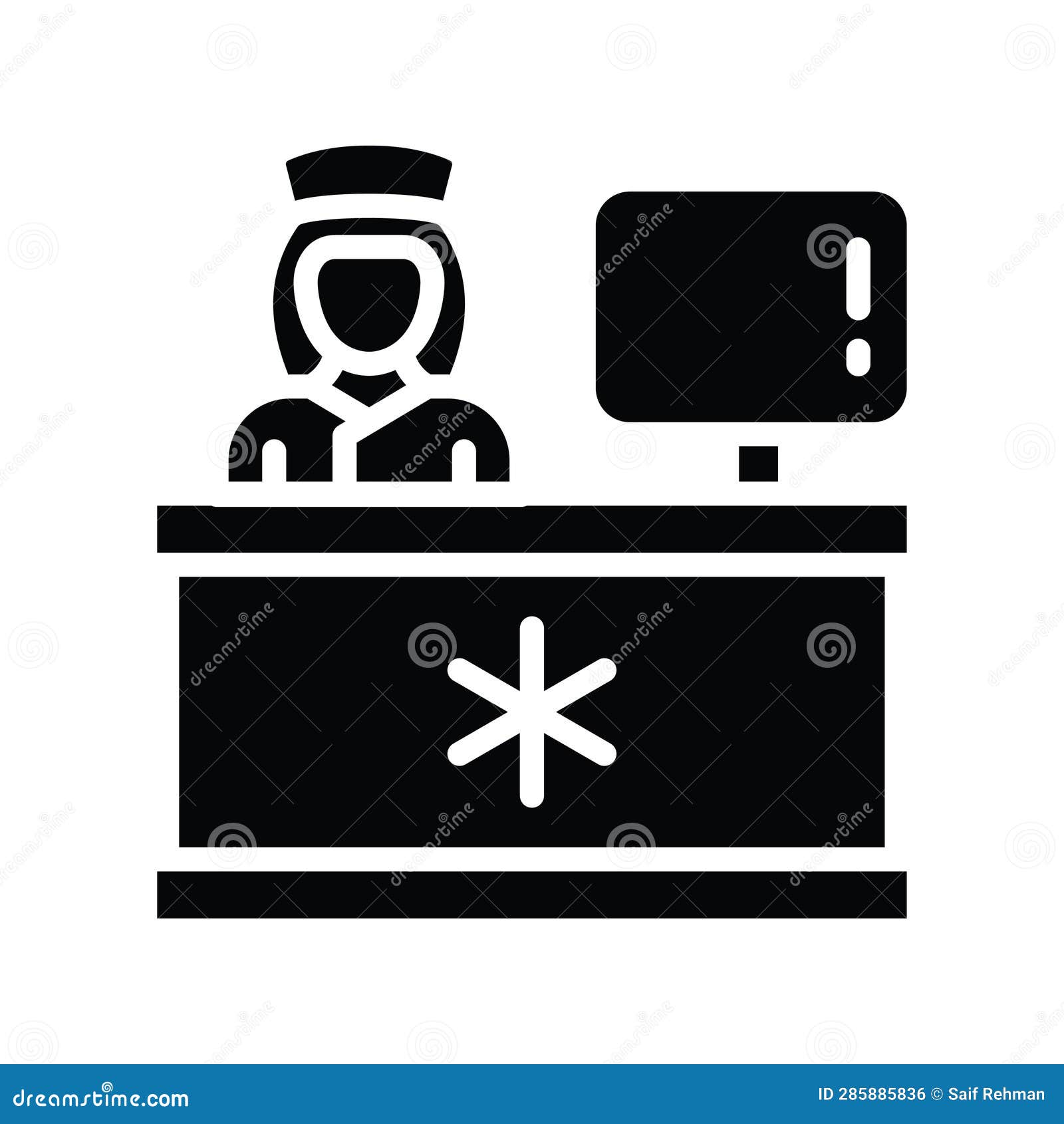 Hospital Reception Vector Solid Icon Design Illustration. Medical ...