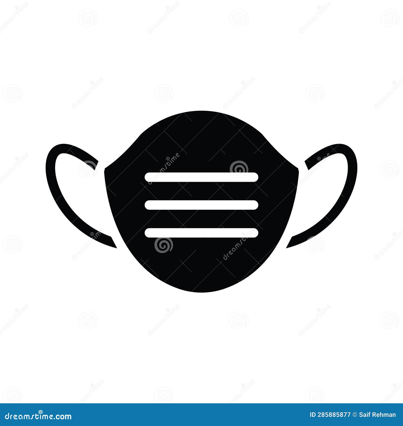 Mask Vector Solid Icon Design Illustration. Medical Symbol on White ...