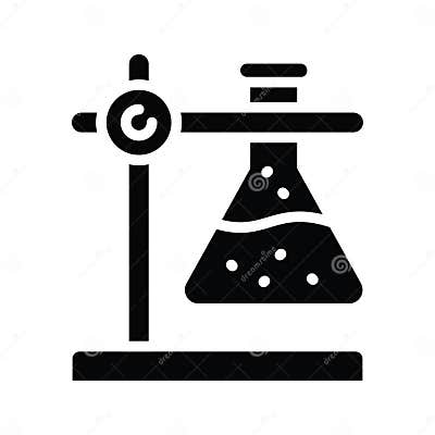 Retort Stand Vector Solid Icon Design Illustration. Medical Symbol on ...