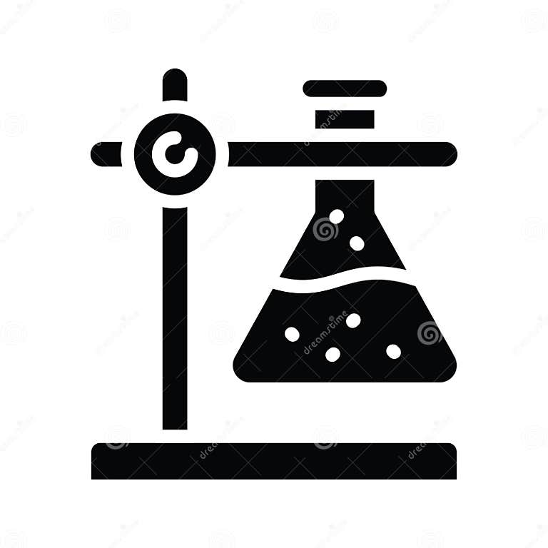 Retort Stand Vector Solid Icon Design Illustration. Medical Symbol on ...