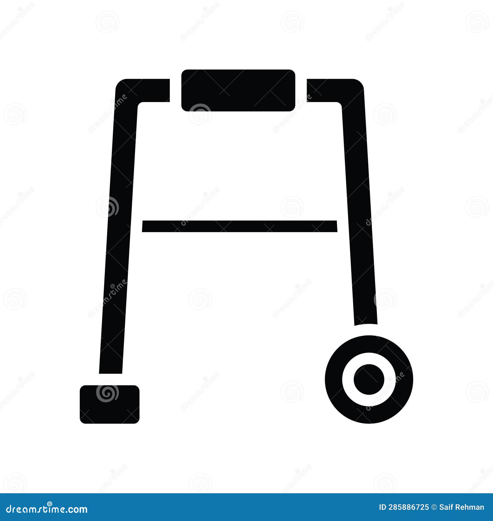 Walker Vector Solid Icon Design Illustration. Medical Symbol on White ...