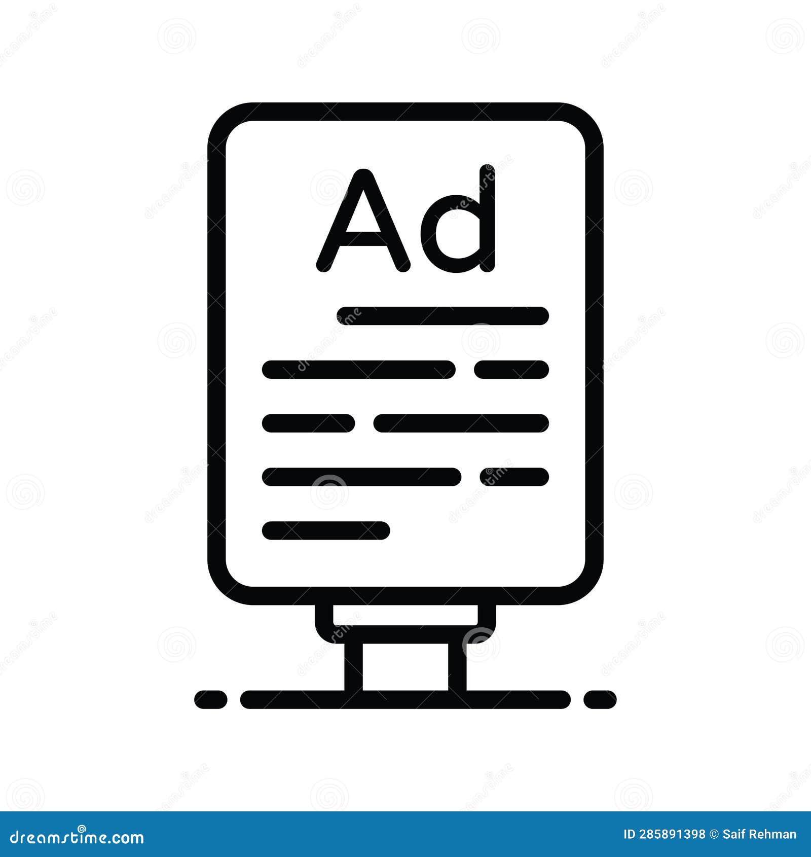 Ad Vector Outline Icon Design Illustration. Product Management Symbol ...