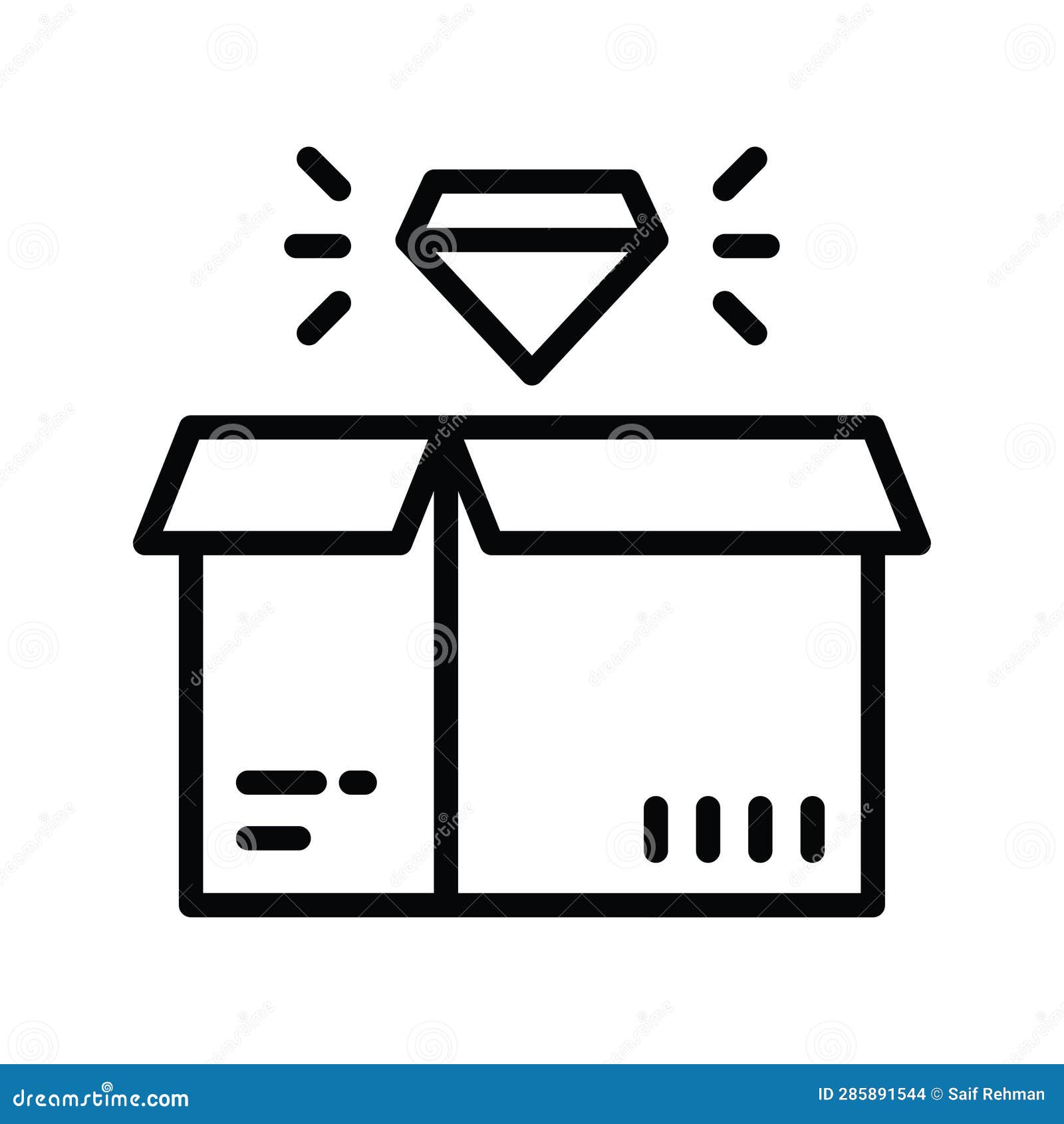 Diamond Delivery Vector Outline Icon Design Illustration. Product ...