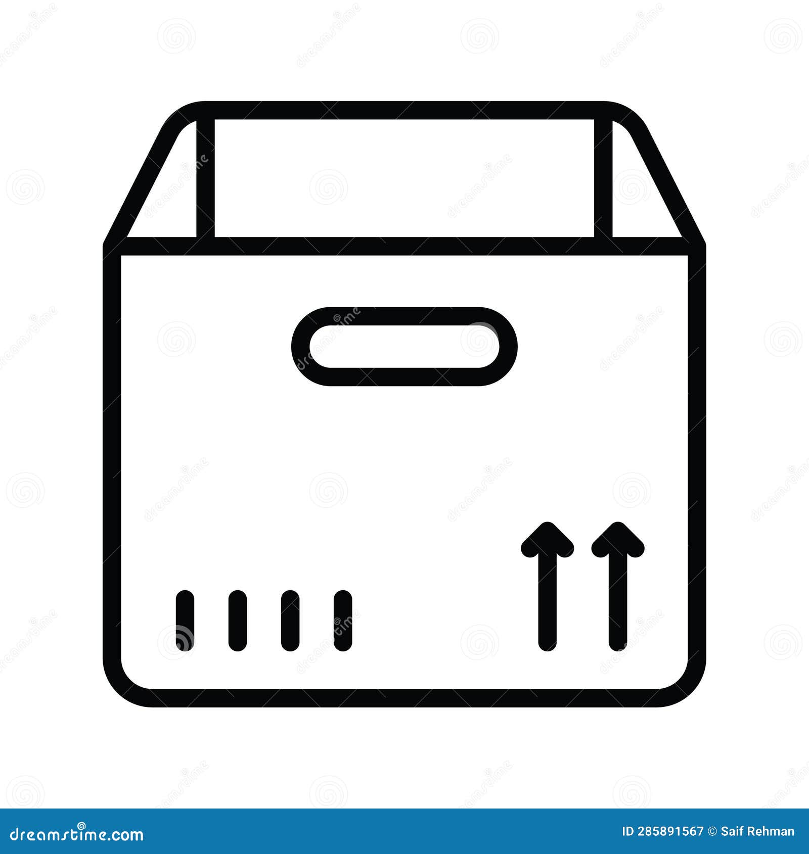 Empty Box Vector Outline Icon Design Illustration. Product Management ...