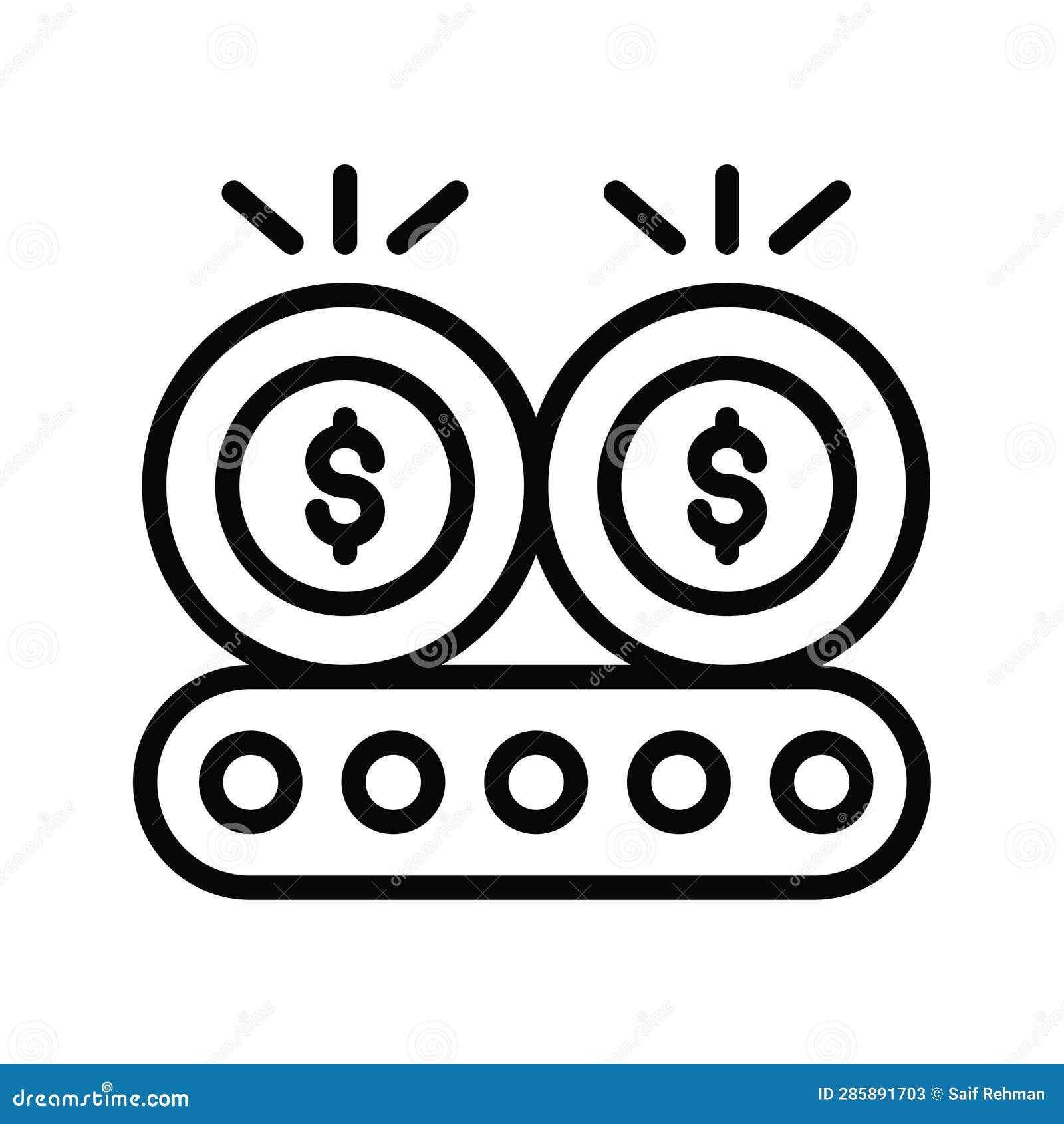 Manufacturing Cost Vector Outline Icon Design Illustration. Product ...