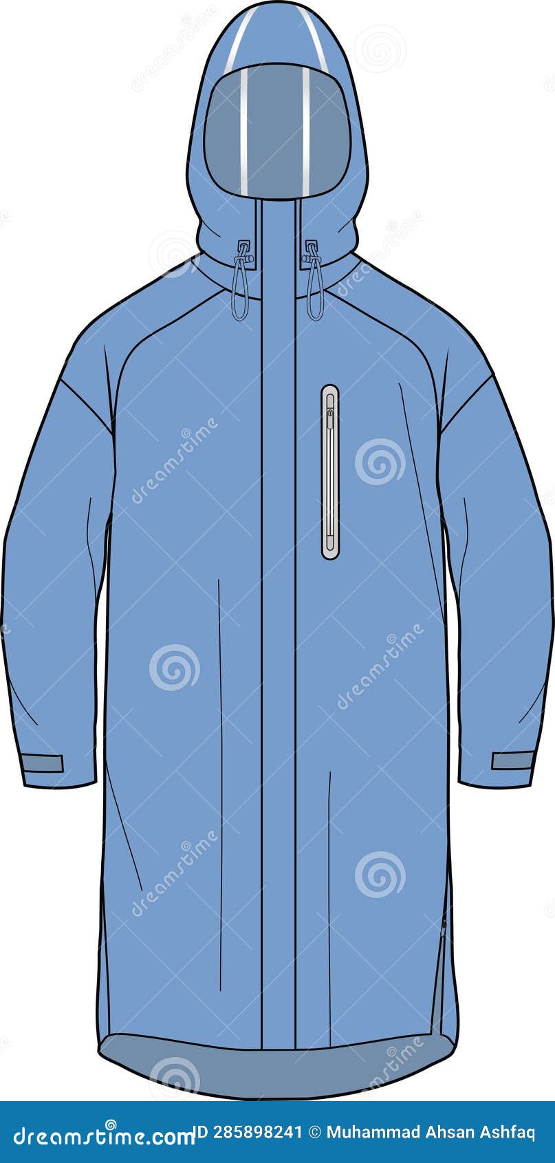 Men and Boys Over Size Hooded Parka Stock Vector - Illustration of ...