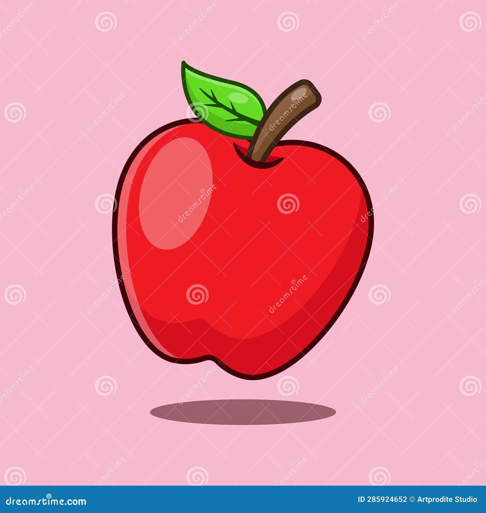 Apple Cartoon Vector Illustration. Stock Vector - Illustration of ...