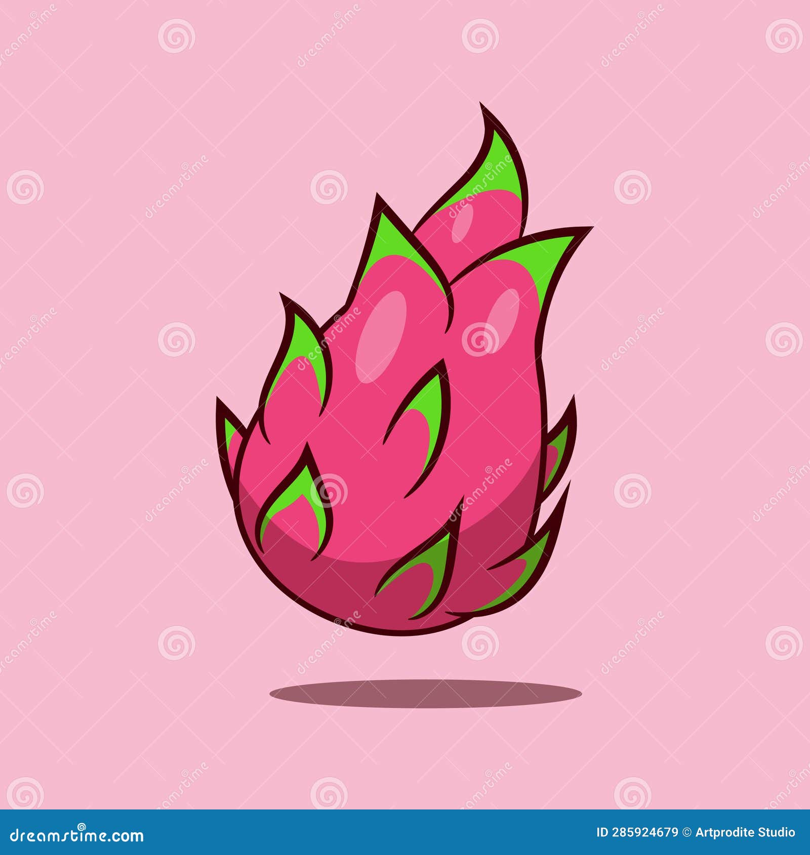 Dragon Fruit Cartoon Vector Illustration. Stock Vector - Illustration ...