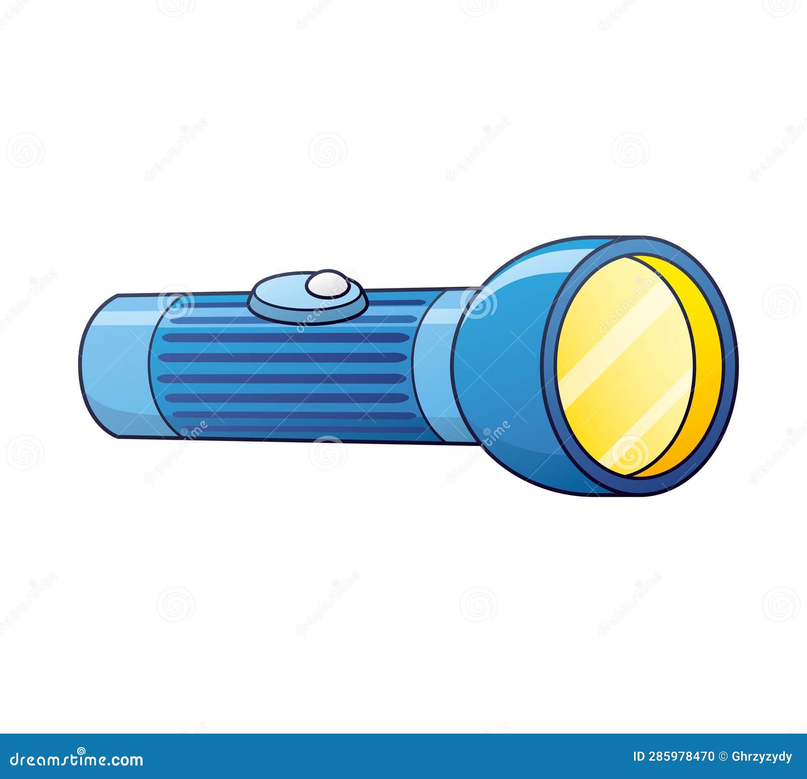 Blue flashlight isolated stock vector. Illustration of adventure ...