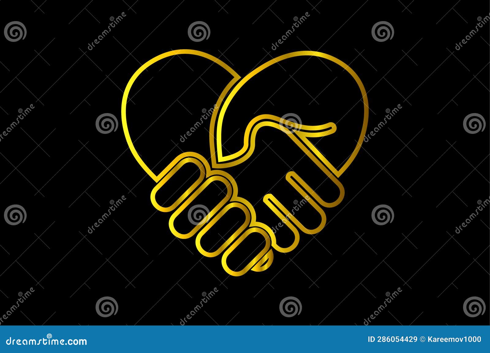 Hand shake in gold color stock illustration. Illustration of vector ...