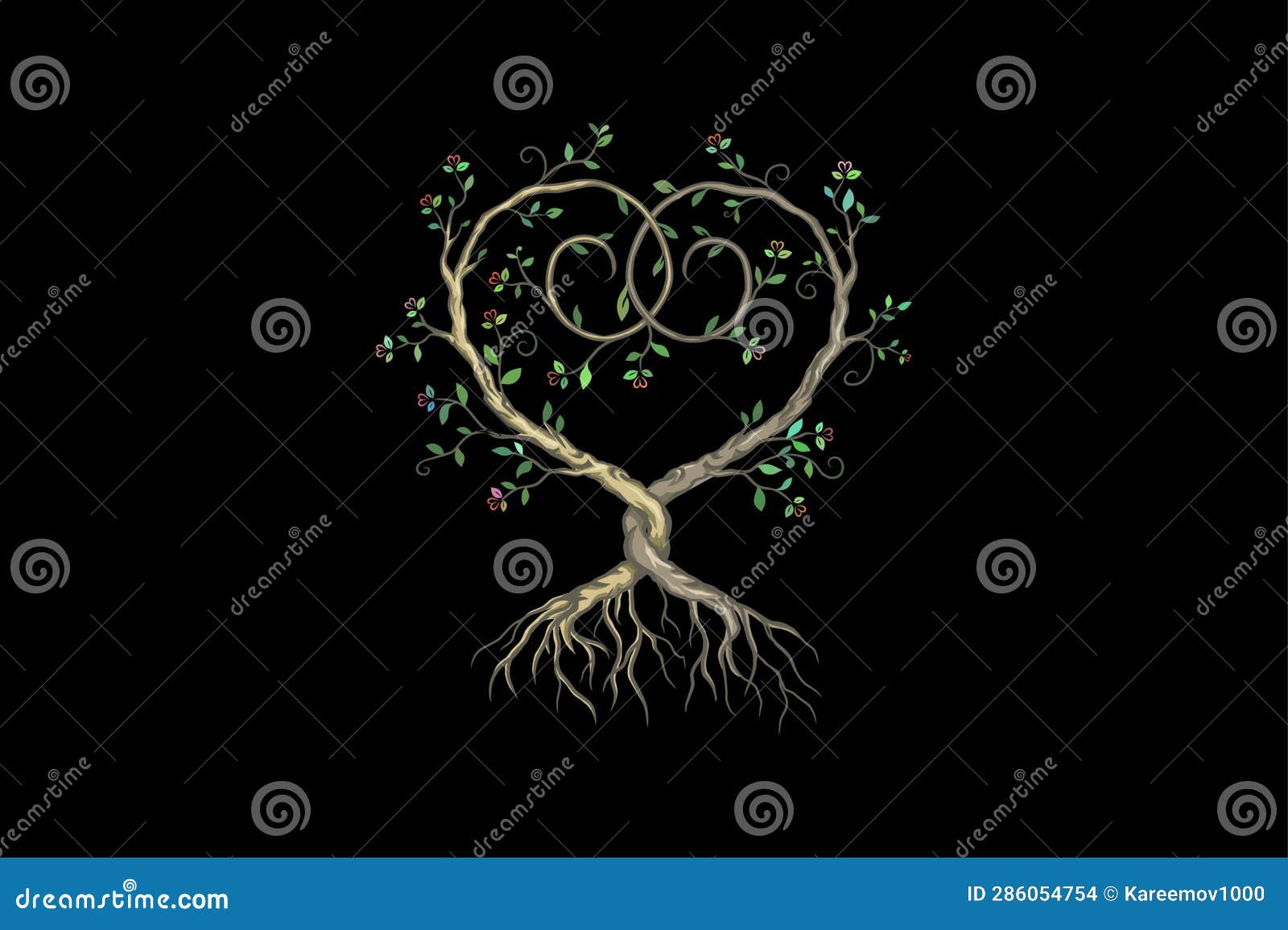 Love tree hand drawing art stock illustration. Illustration of growth ...