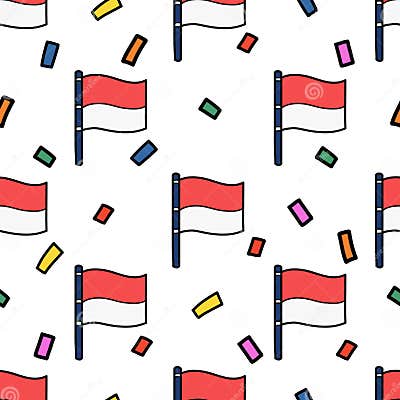 Indonesian Flag Pattern Seamless Design Stock Vector - Illustration of ...