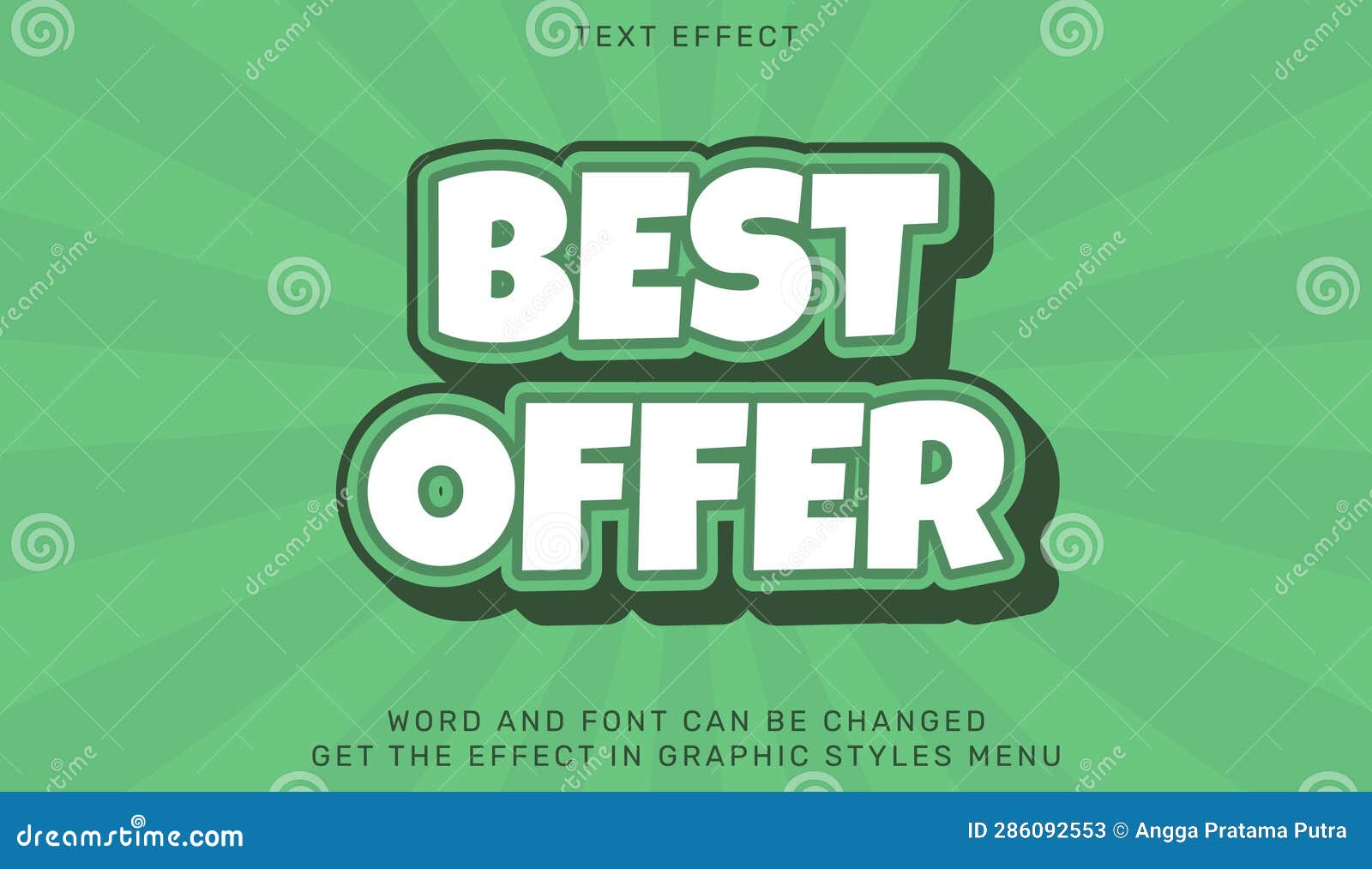 Best Offer Text Effect Template in 3d Design Stock Vector ...