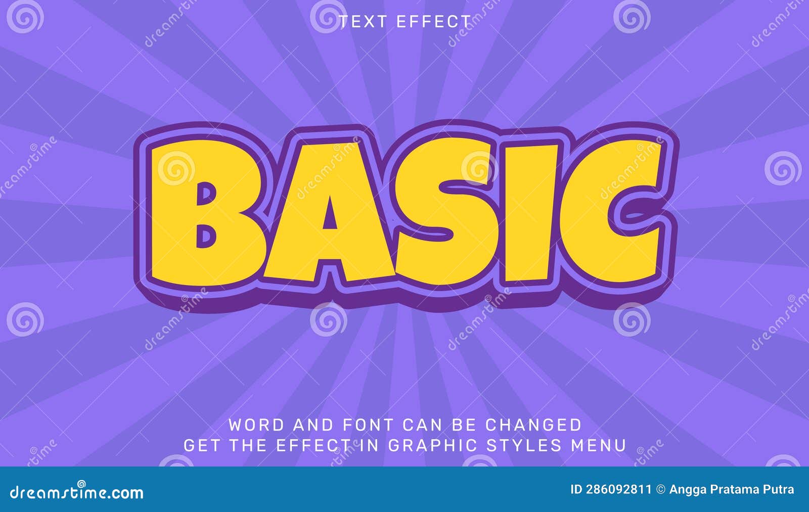 Basic Text Effect Template in 3d Design Stock Vector - Illustration of ...