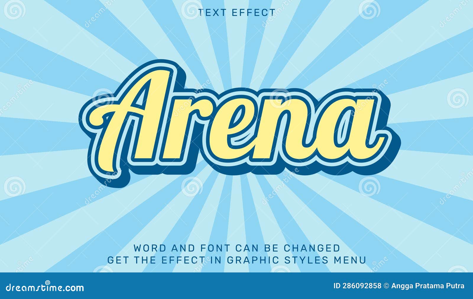 Arena Text Effect Template in 3d Design Stock Vector - Illustration of ...