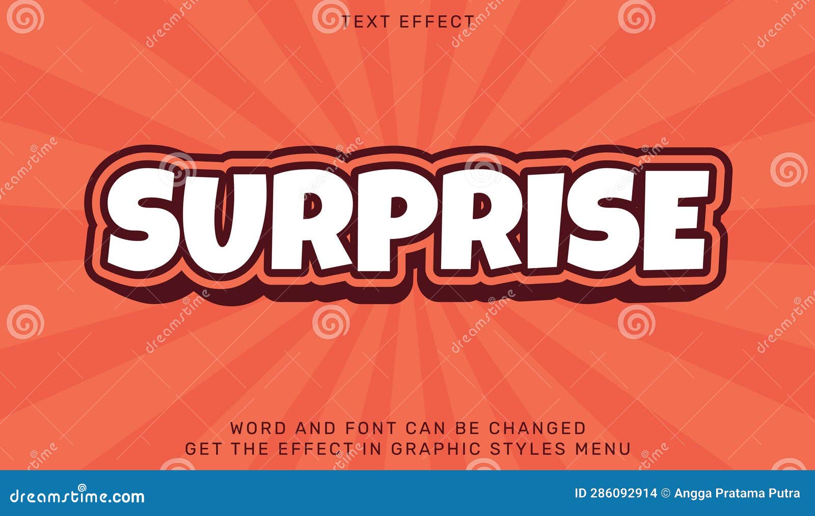 Surprise Text Effect Template in 3d Design Stock Vector - Illustration ...