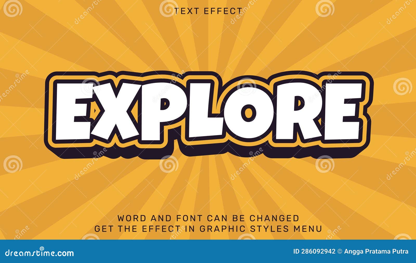 Explore Text Effect Template in 3d Design Stock Vector - Illustration ...