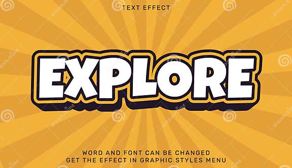 Explore Text Effect Template in 3d Design Stock Vector - Illustration ...