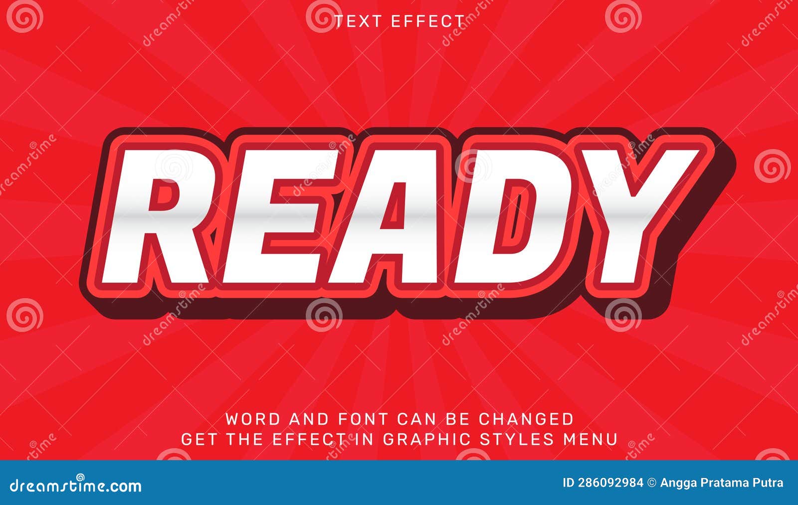 Ready Text Effect Template in 3d Design Stock Vector - Illustration of ...