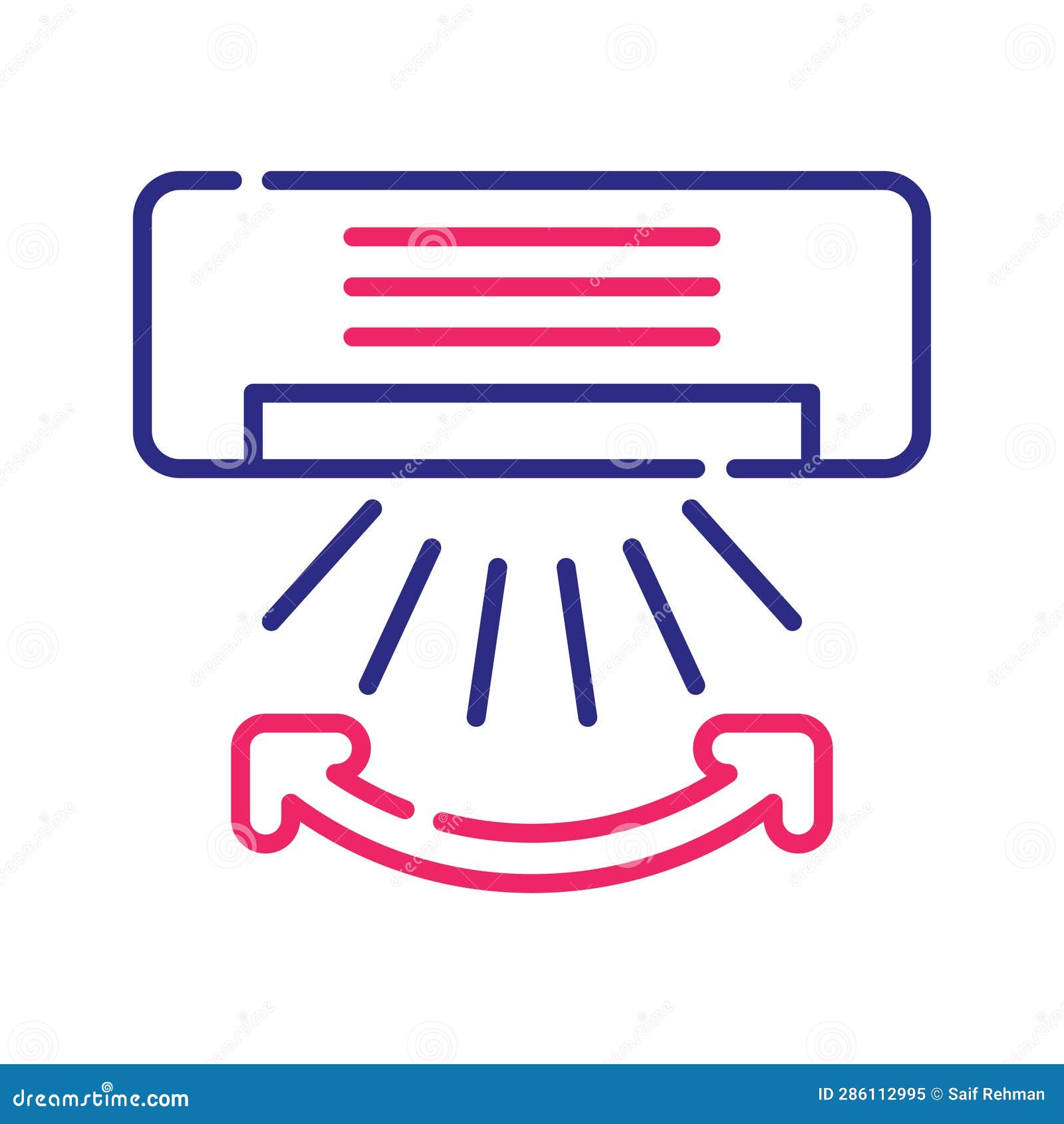 Swing Vector Two Colour Line Icon Design Illustration. Air Conditioning ...