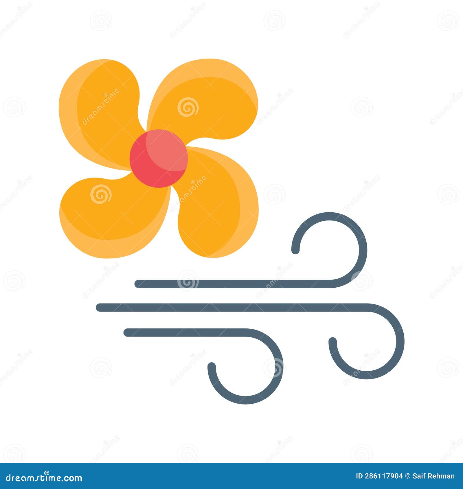 Air Flow Vector Flat Icon Design Illustration. Stock Vector ...