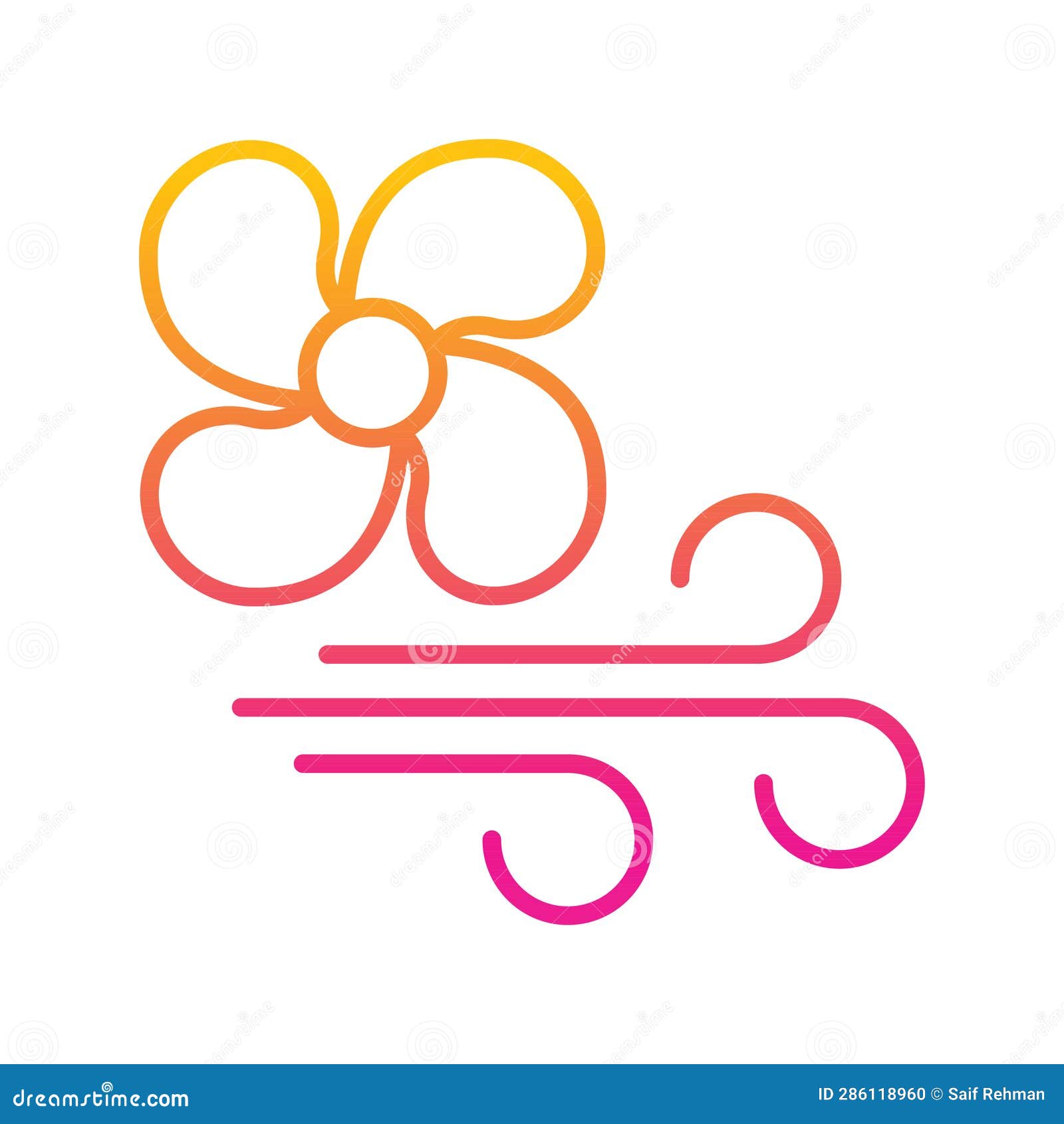 Air Flow Vector Gradient Icon Design Illustration. Stock Vector ...