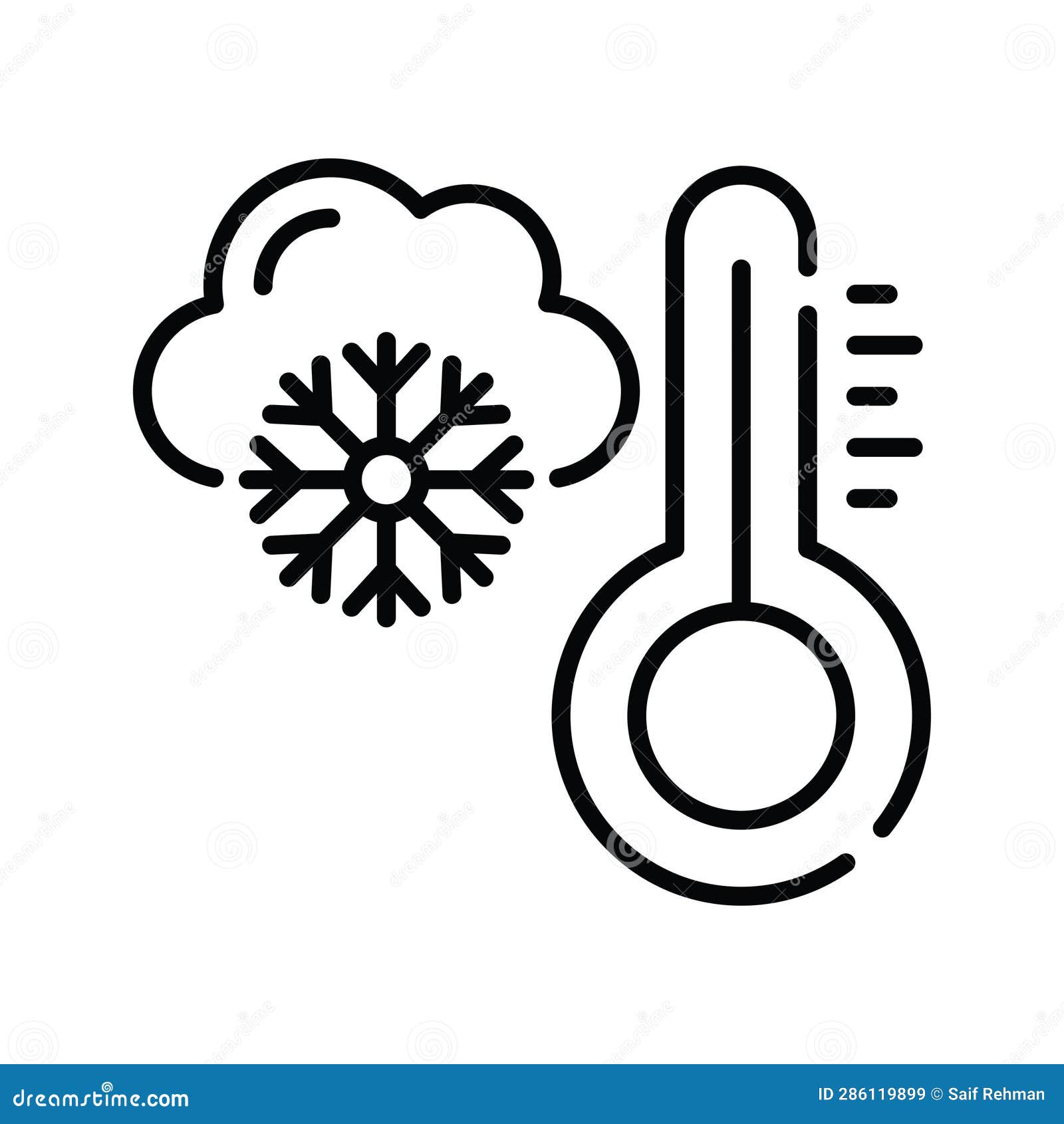 Cold Temperature Vector Outline Icon Design Illustration. Stock Vector ...