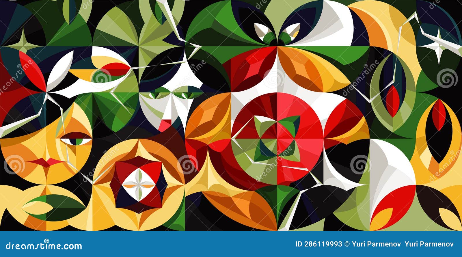 Geometry Artwork Poster with Simple Shapes and Figures. Abstract Mural ...