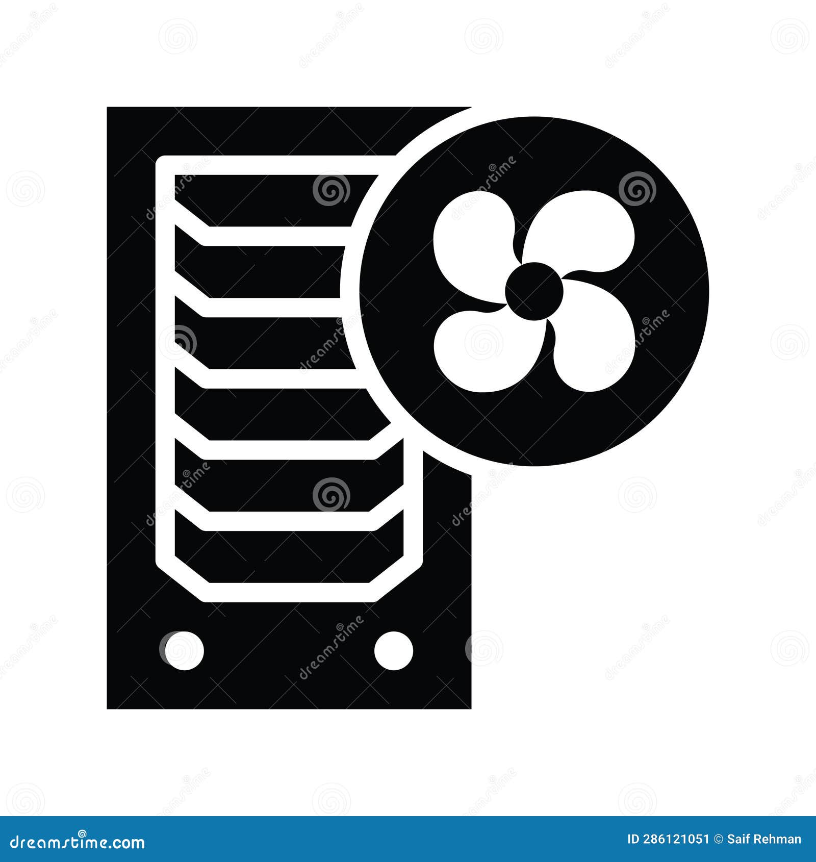 Window Fan Vector Solid Icon Design Illustration. Stock Vector ...